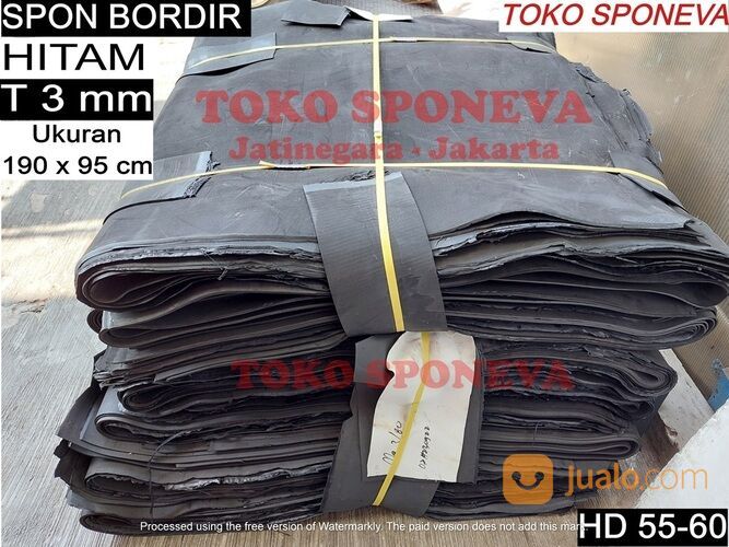 Spon Bordir Timbul HITAM 3 D - tebal 3mm - Mudah Sobek & renyah / Spon ...