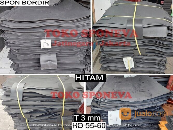 Spon Bordir Timbul HITAM 3 D - tebal 3mm - Mudah Sobek & renyah / Spon ...