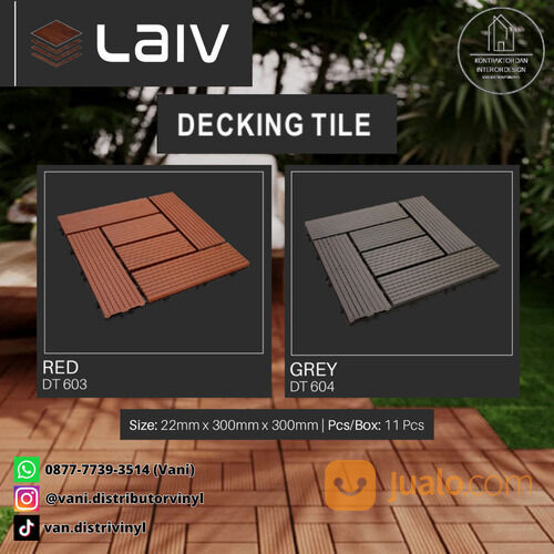 Decking Tile Lantai Kayu WPC LAIV II Bongkar Pasang 30cm x 30cm di Kota ...