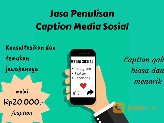 Pembuatan Caption Media Sosial Sehari Jadi di Kota Bekasi, Jawa Barat | Jualo.com