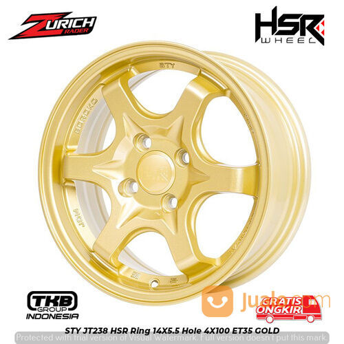 VELG RACING HSR STY R14X5,5 PCD 4X100 ET 35 GOLD di Kota Batu, Jawa ...