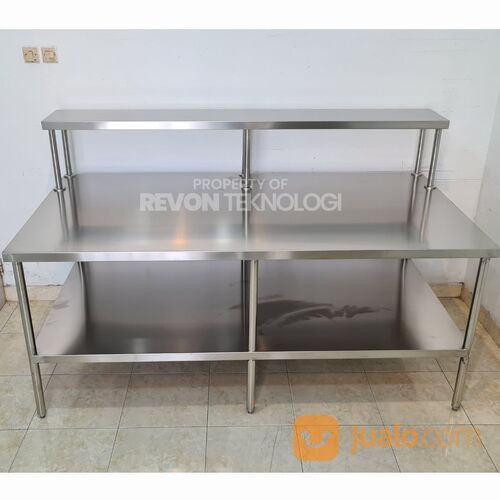 Meja Preparation stainless standar dapur komersil, restoran, hotel bisa ...