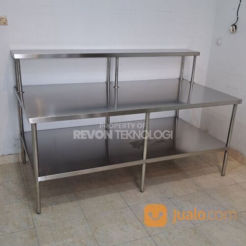Meja Preparation stainless standar dapur komersil, restoran, hotel bisa ...