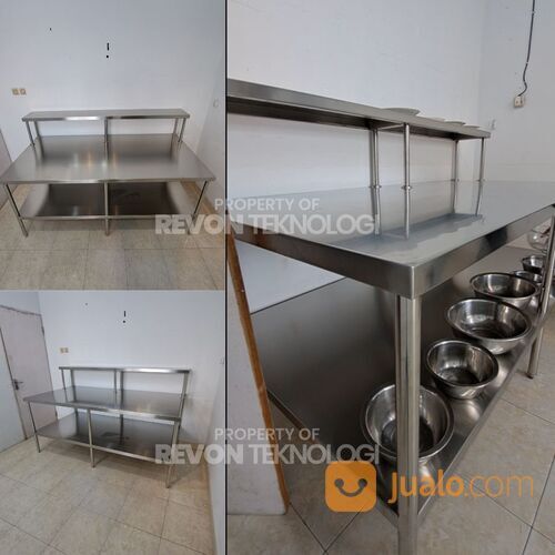Meja Preparation stainless standar dapur komersil, restoran, hotel bisa ...