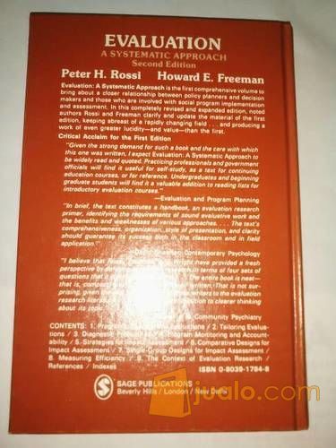 Evaluation A Systematic Approach by Peter H Rossi and Howard E Freeman di Kota Bandung, Jawa ...