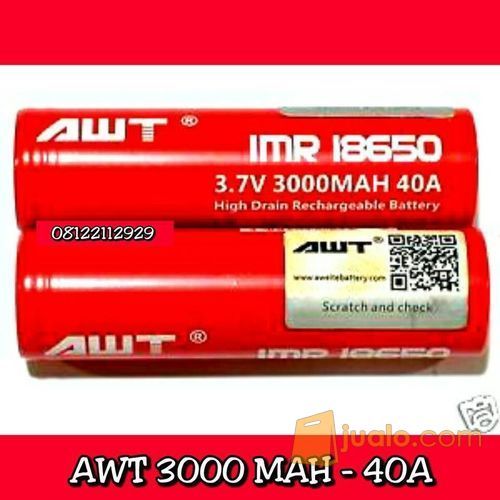 BATTERY 18650 AWT HIGH DRAIN 3000mAH - 40A AUTHENTIC di Kab. Bandung ...