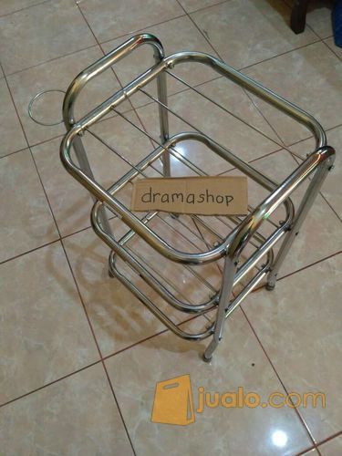 MEJA RAK STEINLESS CHROME DISPENSER BESI SERBAGUNA 3 SUSUN RAK di Kota ...