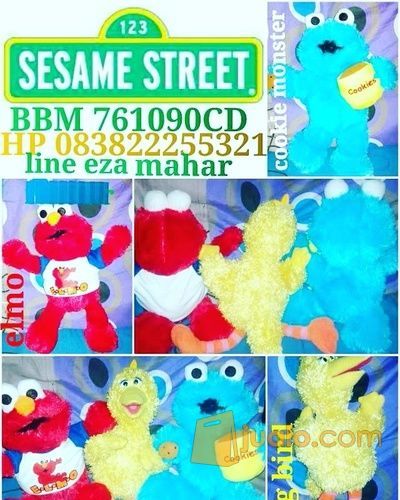 Boneka Si ELMO, Monster Cookies & Big Bird, boneka film serial TV kabel ...