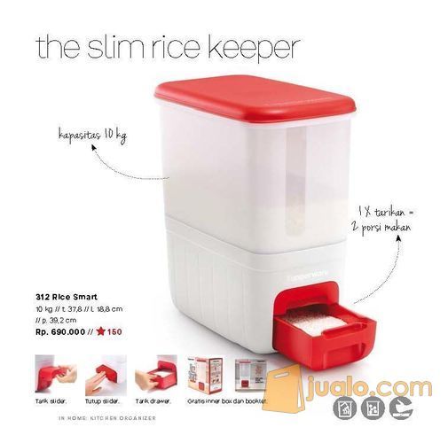 Tupperware Rice Smart 10kg - Wadah Penyimpan Beras Yang Mungil di Kota ...