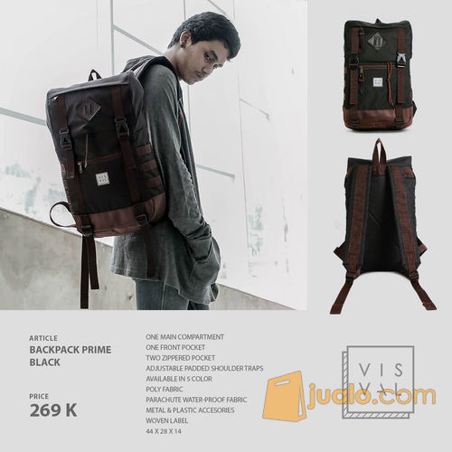 TAS RANSEL VISVAL PRIME BLACK SERIES | BACKPACK LAPTOP di Kota Bandung ...