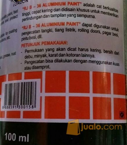 CAT SILVER ALUMINIUM / CAT BESI MINYAK RJ ALUMUNIUM 100 ML di Kota ...