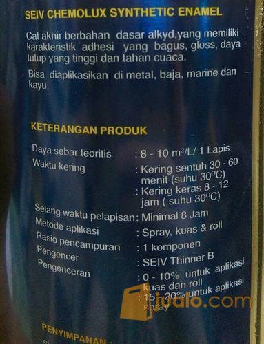CAT BESI KAYU SEIV CHEMOLUX SUPER BLACK DOFF 1 LITER / HITAM DOP 880 M ...
