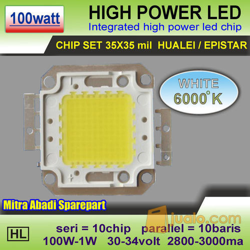 HPL 100W / High Power LED Sorot 100 Watt (1W) Hua Lei White di Kota ...