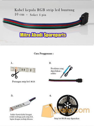 Kabel Kepala LED Strip RGB Buntung 10 cm + soket sisir 4 pin di Kota ...