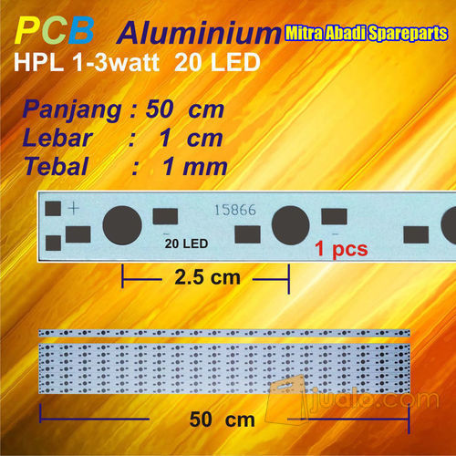 PCB LED Aluminium HPL 20W/20 Watt 500mm x 10mm 15866-NLD22445 di Kota ...