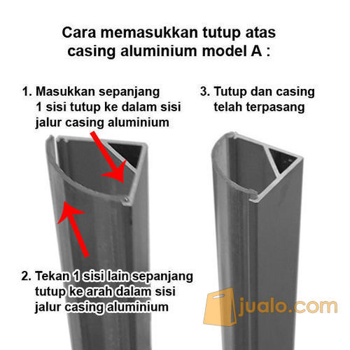 Casing Aluminium Hard Strip LED model A 1 meter / 1m di Kota Jakarta ...