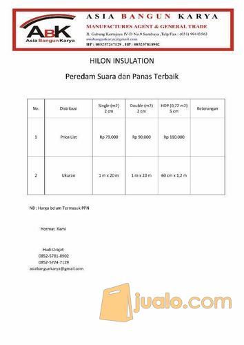 Peredam Panas dari Hilon Insulation di Kab. Pasaman, Sumatera Barat ...