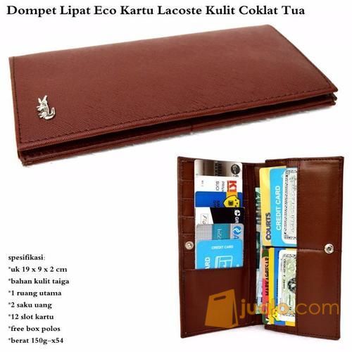 dompet lipat eco kartu lacoste kulita coklat tua di Kota Jakarta Pusat ...