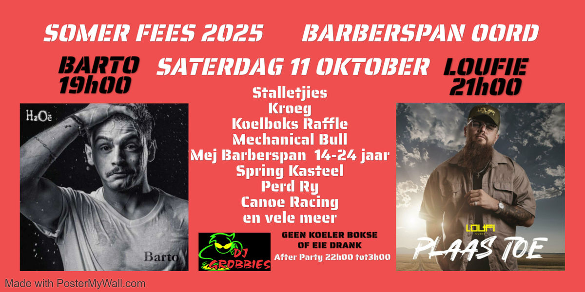 Barberspan Somer Fees 2025 - 11 October 2025 | Delareyville | Tickets ...