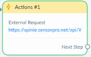 3. For the external request (Actions #1), click on it to edit.