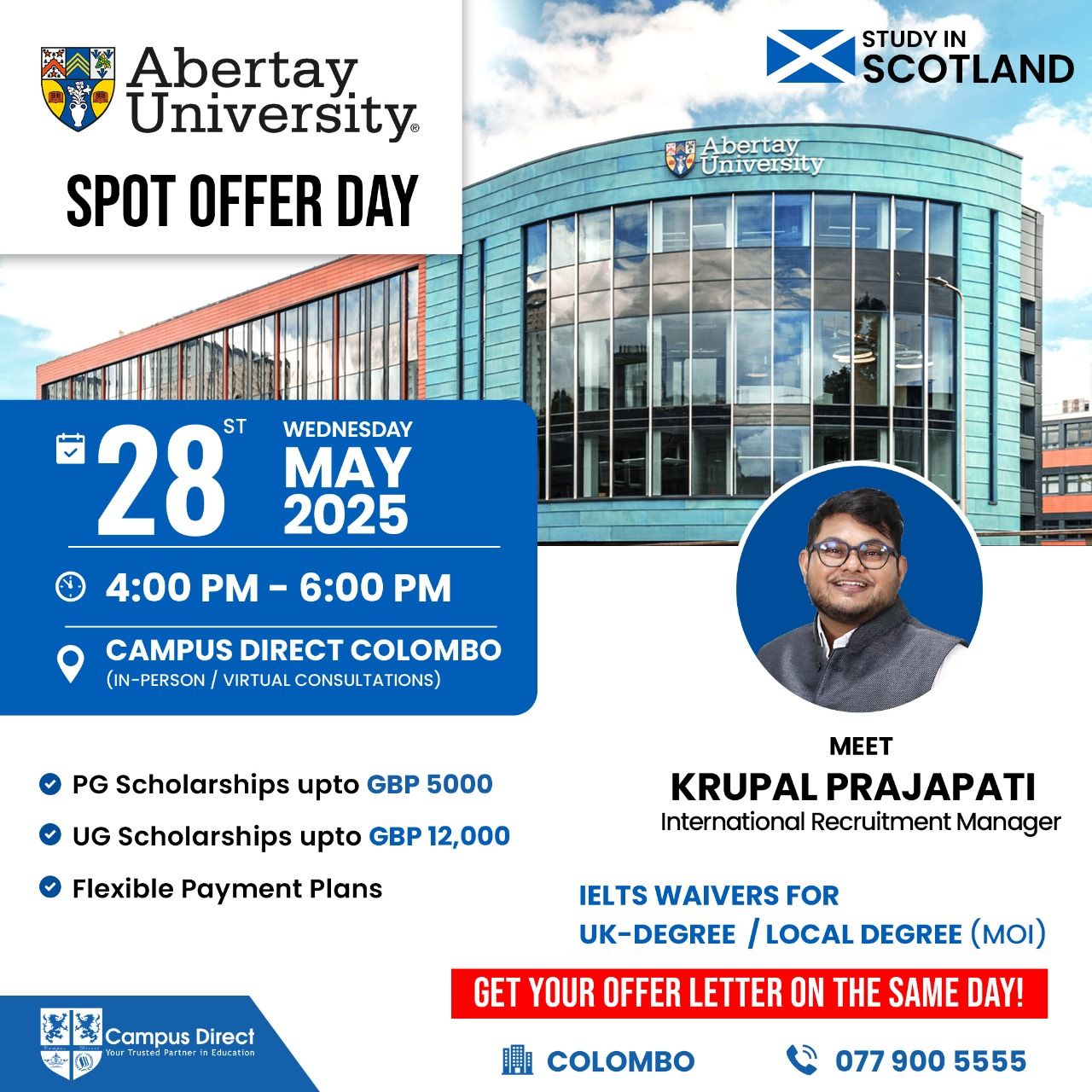 Abertay University Spot Offer Day - Campus Direct