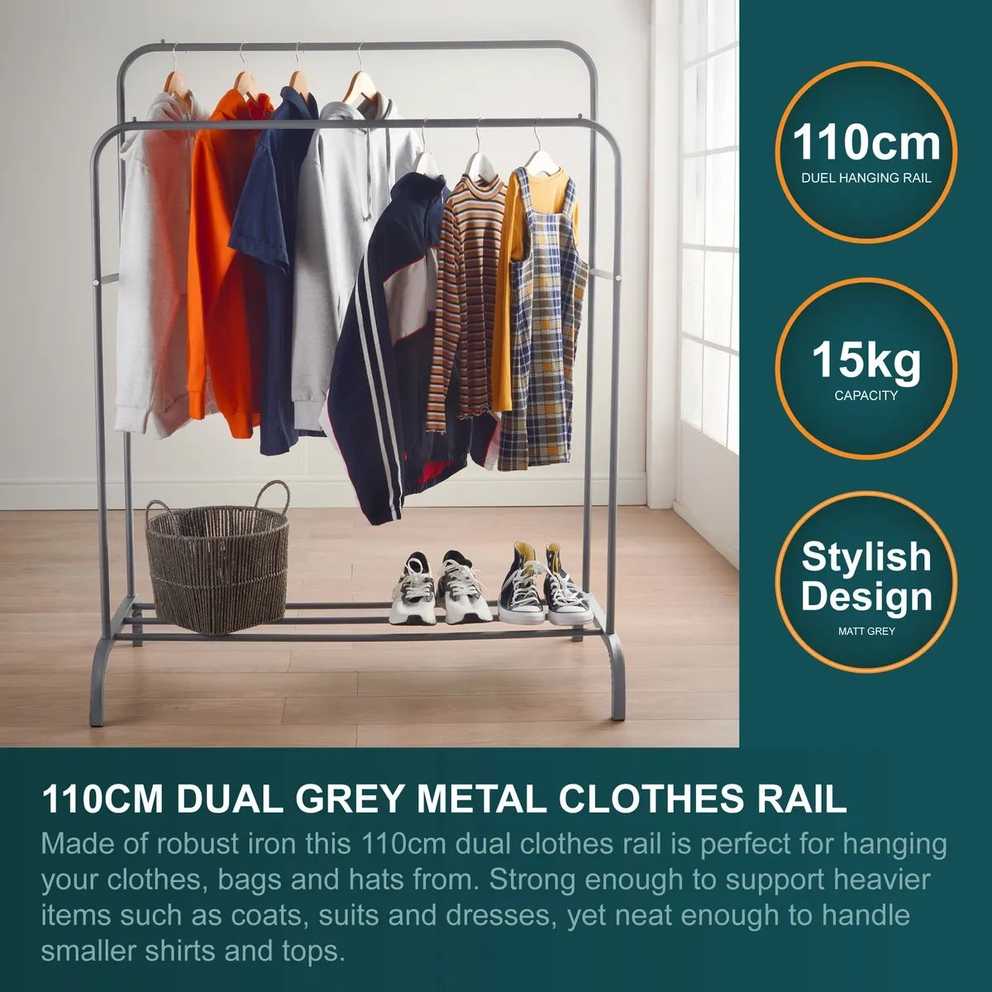 Showing Gallery of Double Wardrobe Hanging Rail and Supports (View 8 of ...