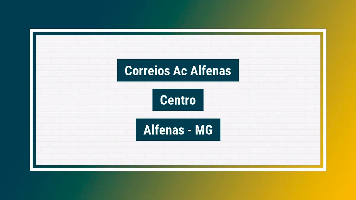 Correios centro alfenas mg agencia correio ac alfenas