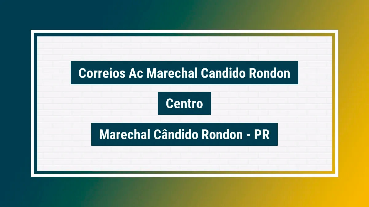 Correios ac marechal candido rondon marechal când pr agencia