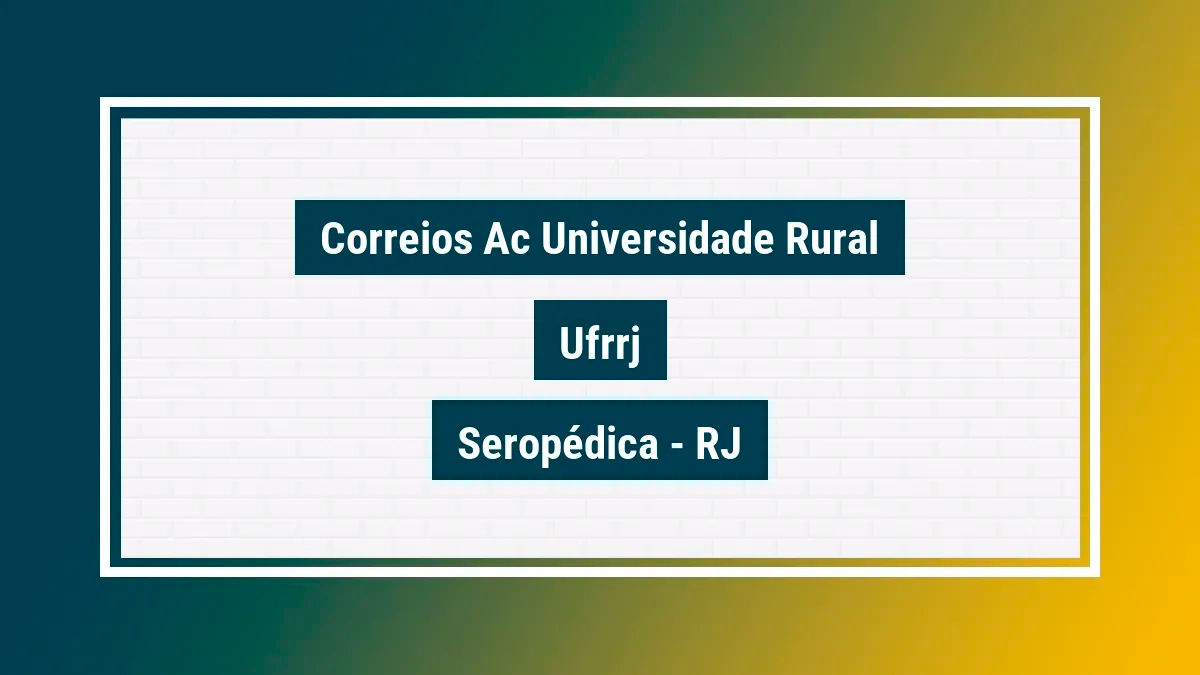Correios ufrrj seropédica rj agencia ac universidade rural