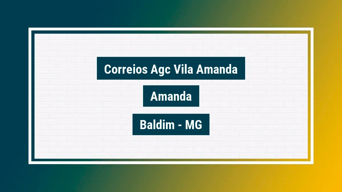 Correios amanda baldim mg agencia correio agc vila amanda