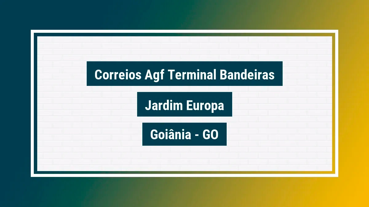 Correios agf terminal bandeiras goiânia go agencia