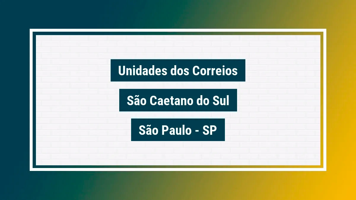 Correios são caetano do sul sp agencia correio
