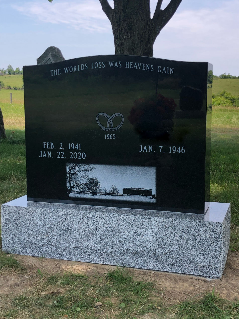 Jet Black Upright Monument, Keene, ON