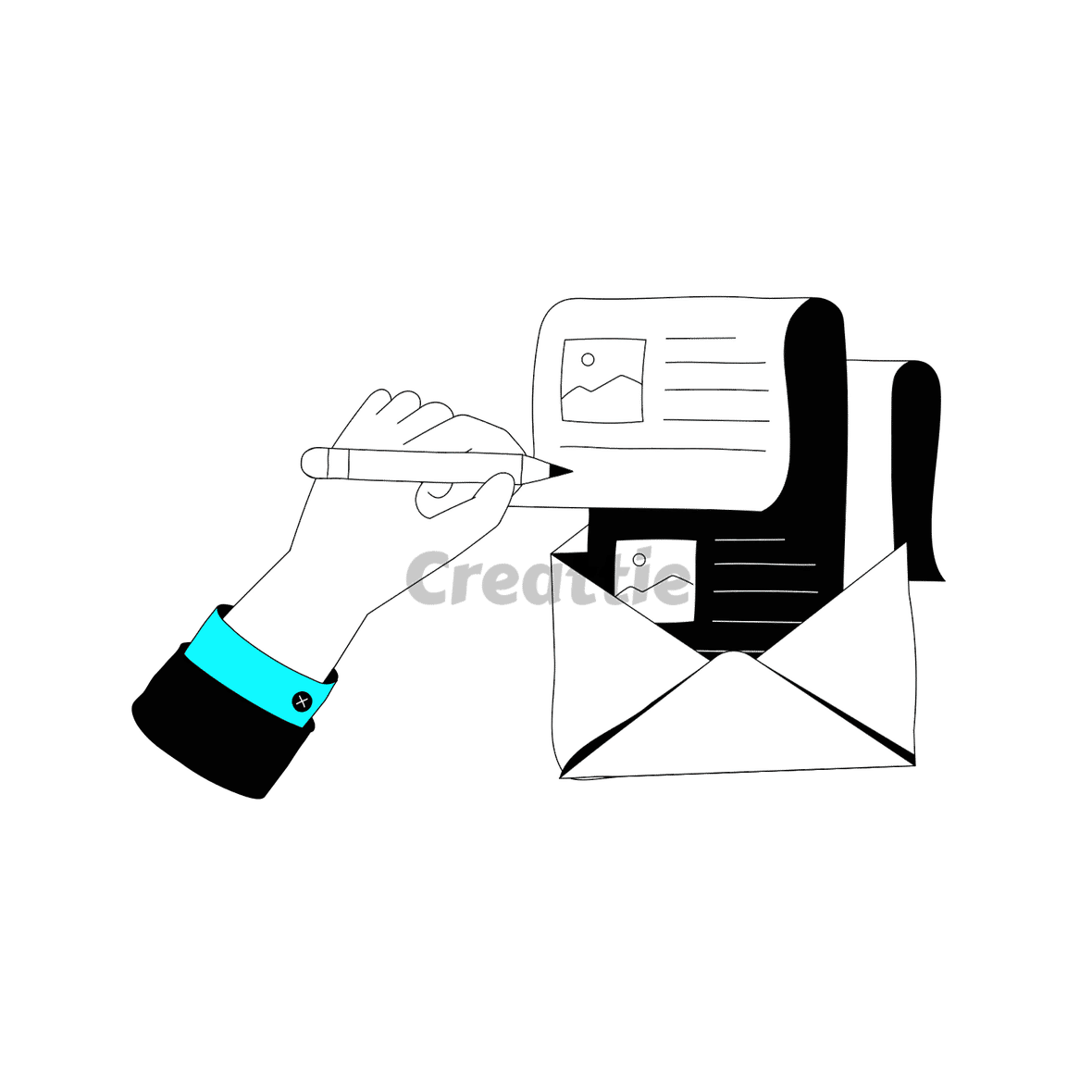 Download Email Writing animation in Lottie JSON