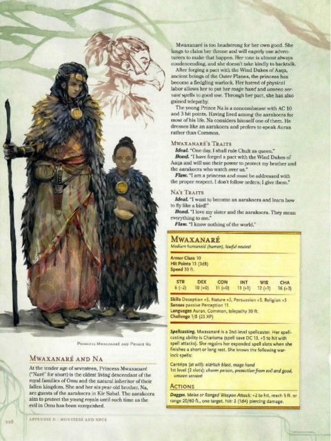 Na & Mwaxanaré | Characters | Tomb of Annihilation | Critical Notes