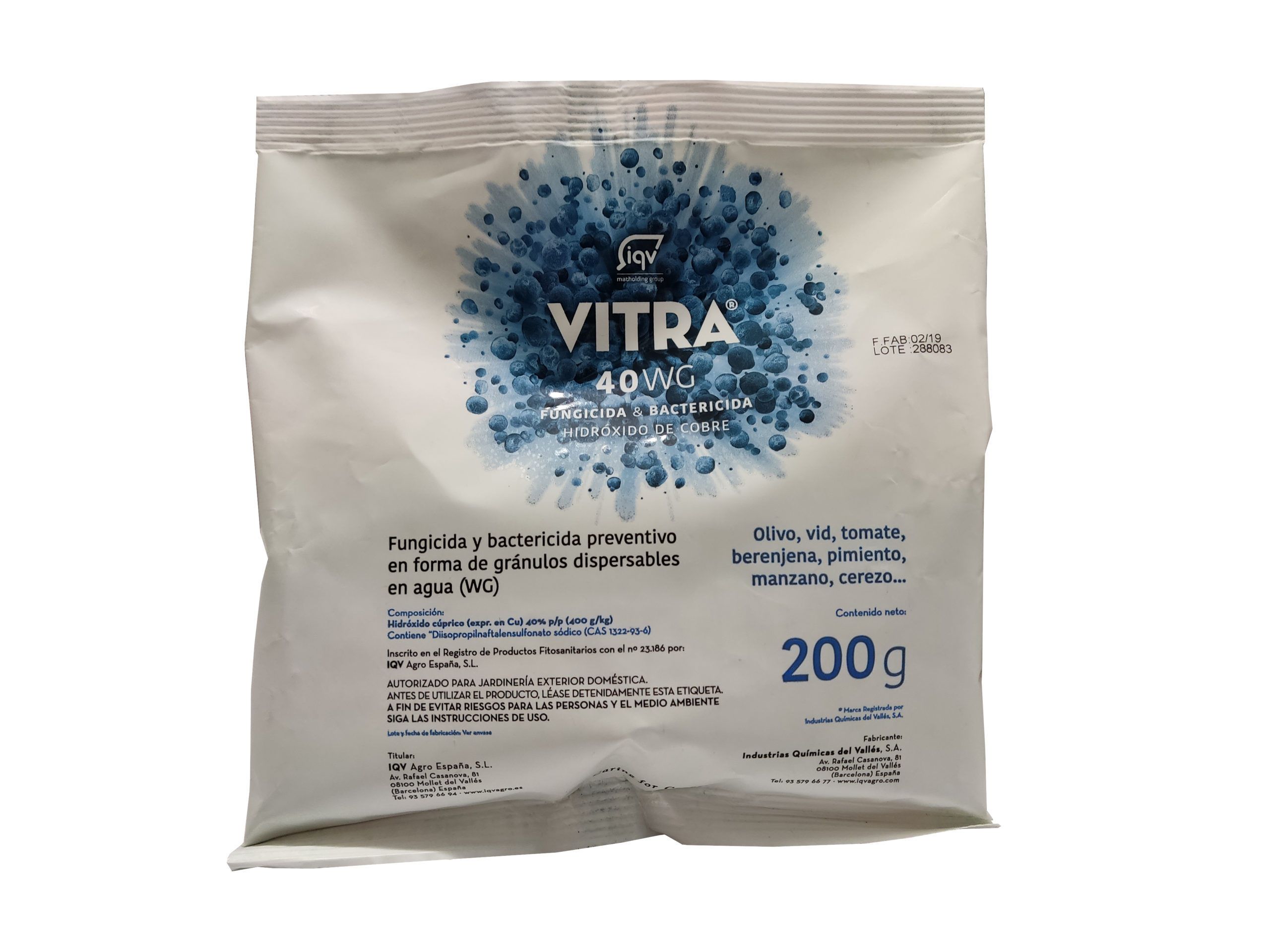 Vitra 40 WG Fungicida/Bactericida 200 Gr - Abonos Calsilla