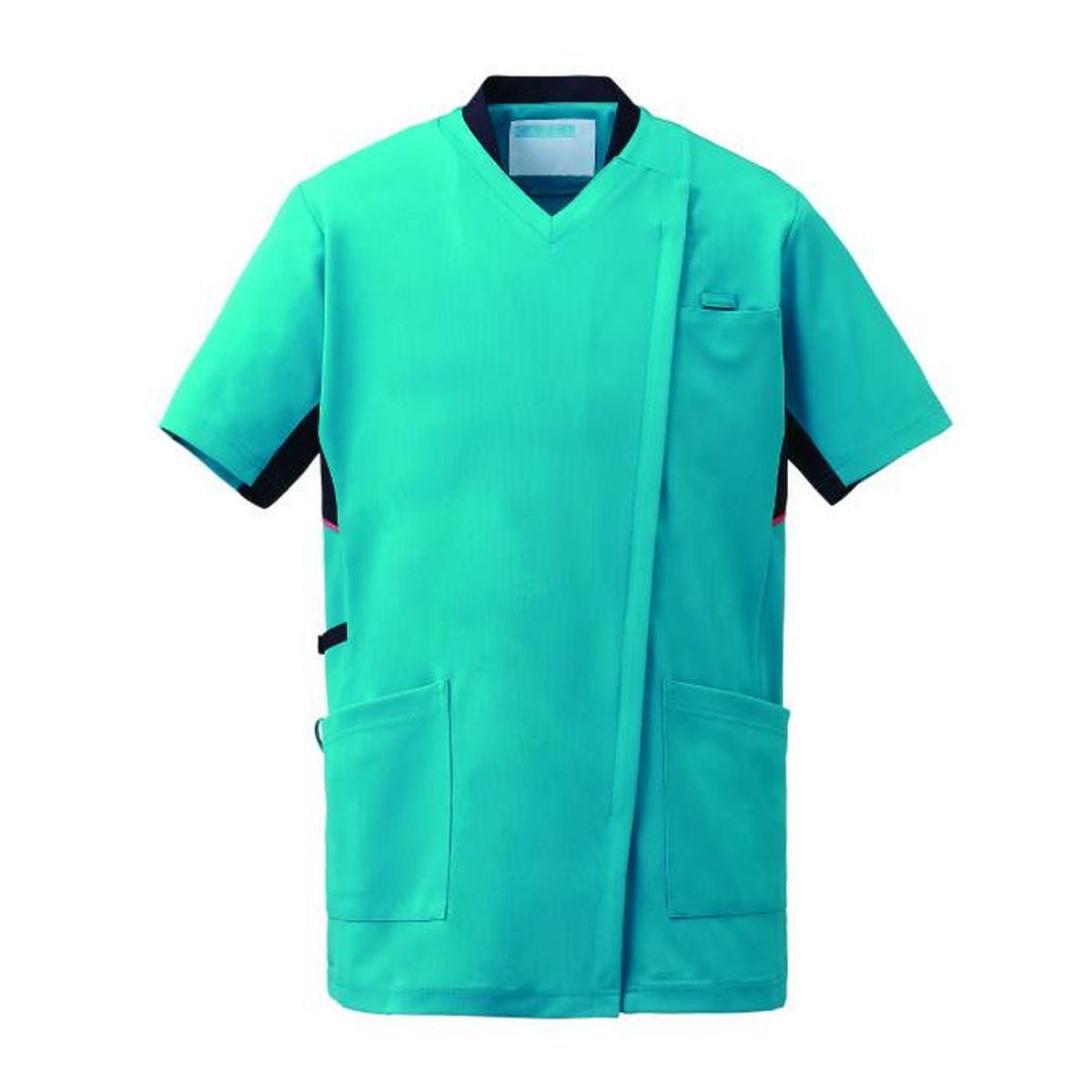 スクラブジャケット 半袖(男女兼用) S KAZEN WLD 988-42(ターコイズXネイビー)｜マツヨシ【松吉医科器械】医療・介護用品の総合サイト