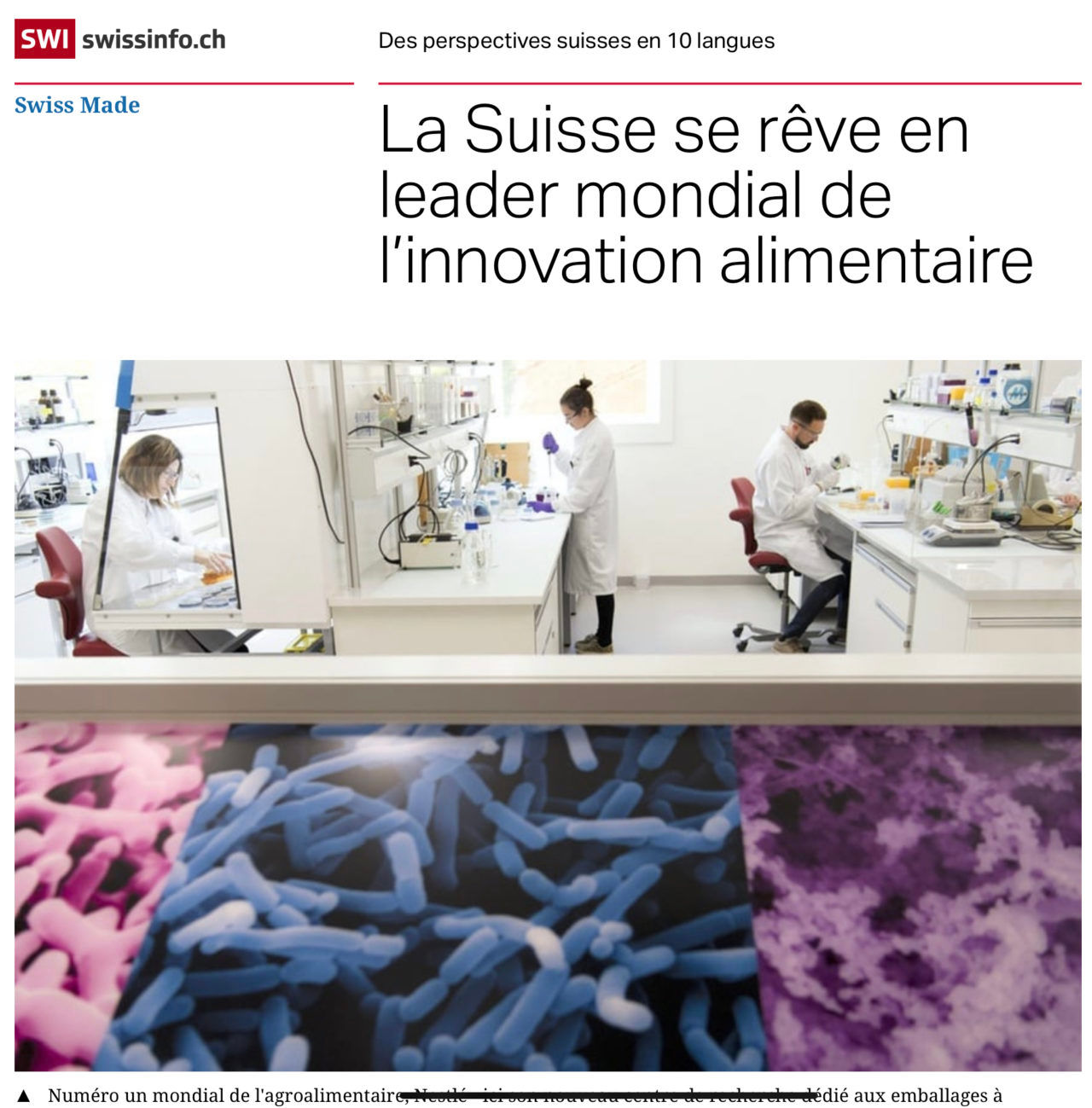 Media & Press - Swiss Food & Nutrition Valley