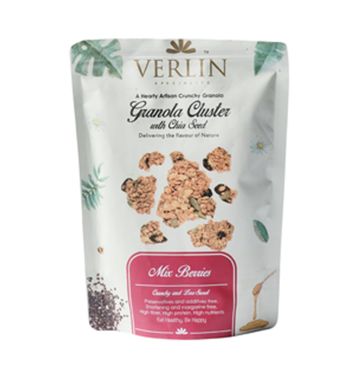 Jual Verlin Granola Cluster Mix Berry 150 gram | Sayurbox