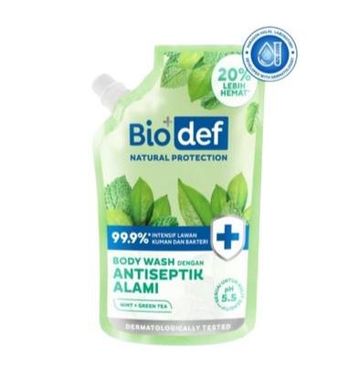 Jual Biodef Natural Protection Mint Green Tea Sabun Mandi Cair 400 ml ...