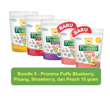 Jual Bundle 5 - Promina Puffs Blueberry, Pisang, Strawberry dan Peach ...