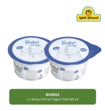 Jual Bundle - 2 x Biokul Stirred Yogurt Plain 80 ml | Sayurbox