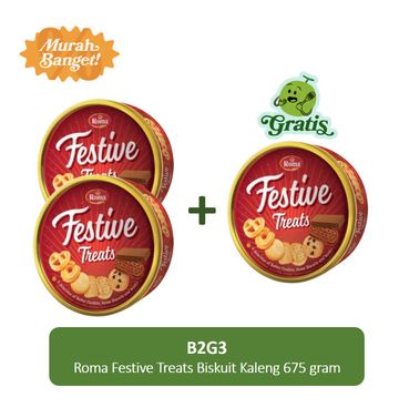 Jual B2G3 Roma Festive Treats Biskuit Kaleng 675 gram | Sayurbox