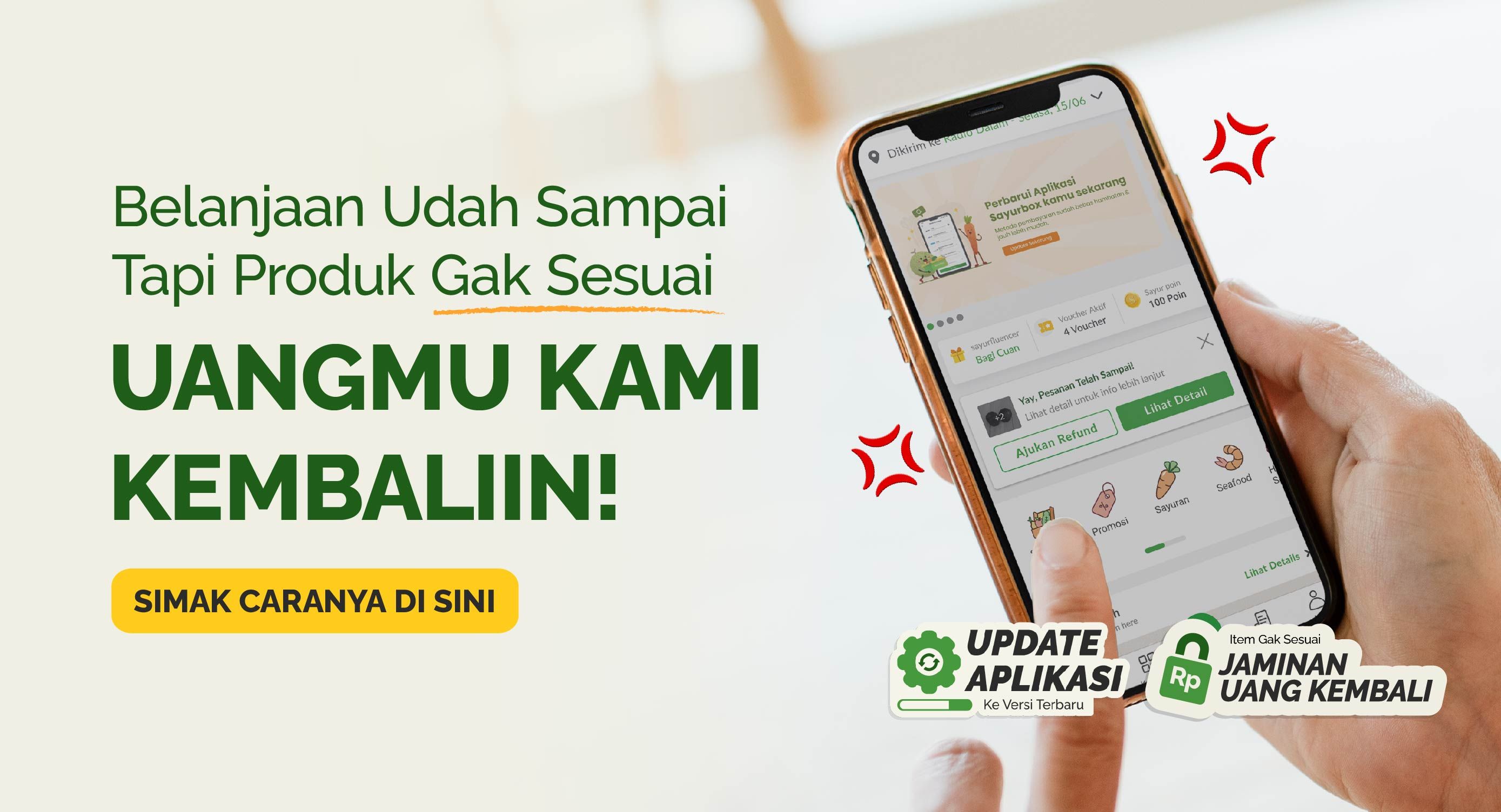 Jaminan Uang Kembali Bila Belanjaamu Tidak Sesuai | Sayurbox Jaminan Uang Kembali Bila Belanjaamu Tidak Sesuai | Sayurbox