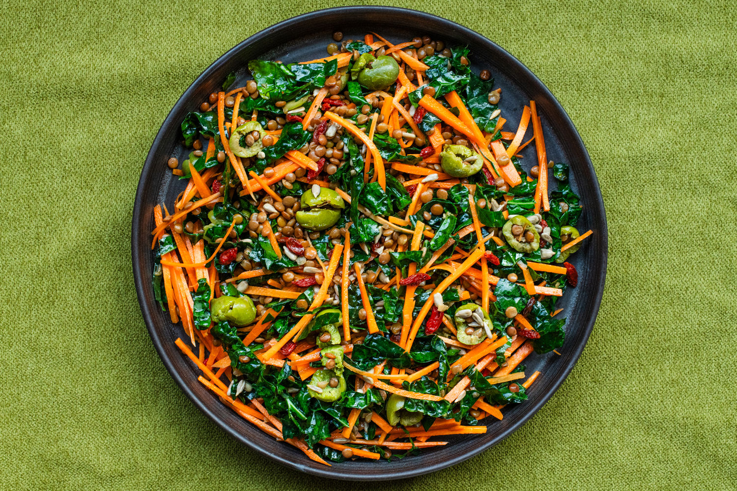 Lentil, Kale, Carrot and Goji Berry Salad | The Doctor's Kitchen