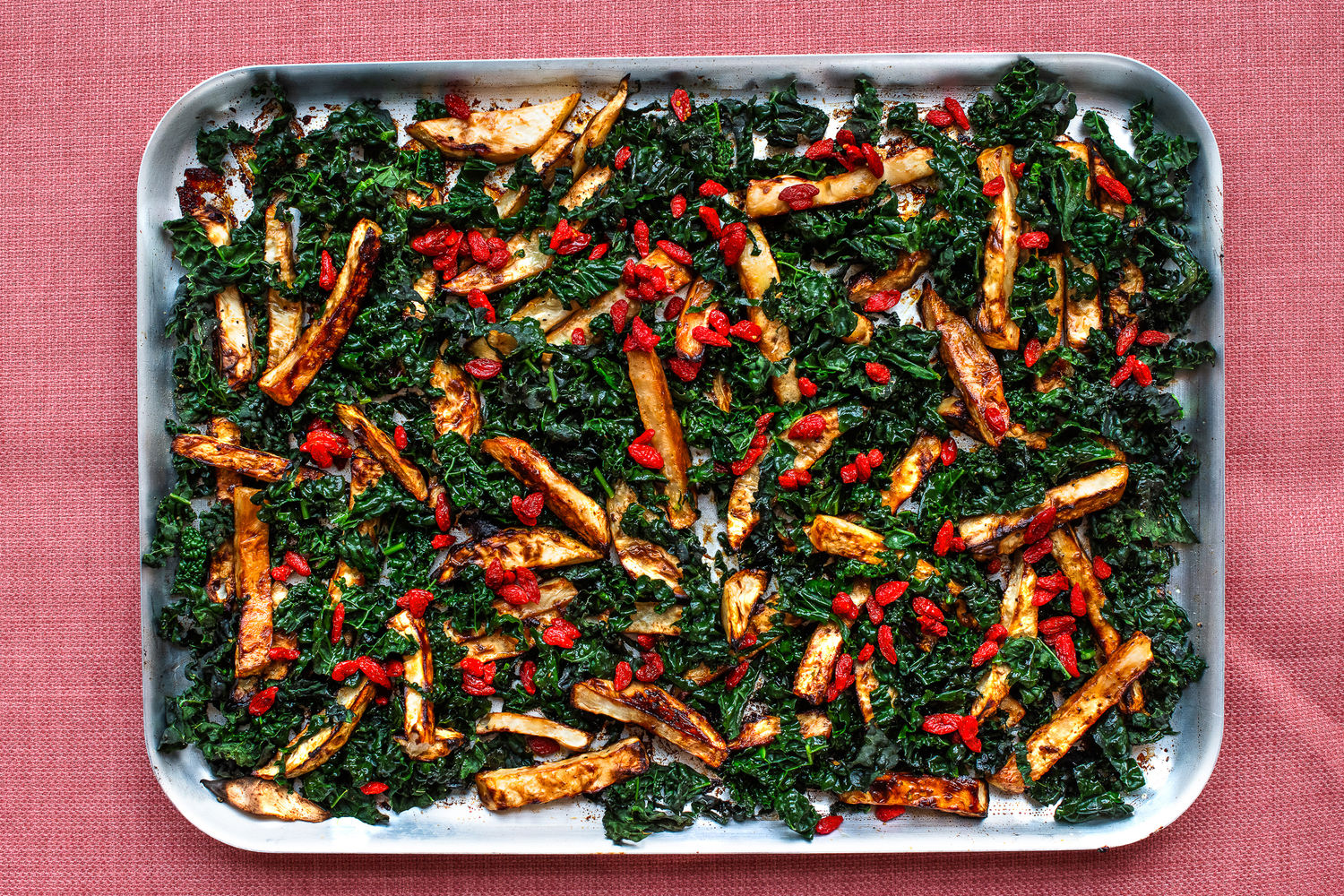 Miso Maple Roasted Celeriac, Kale and Goji Berries | The Doctor's Kitchen