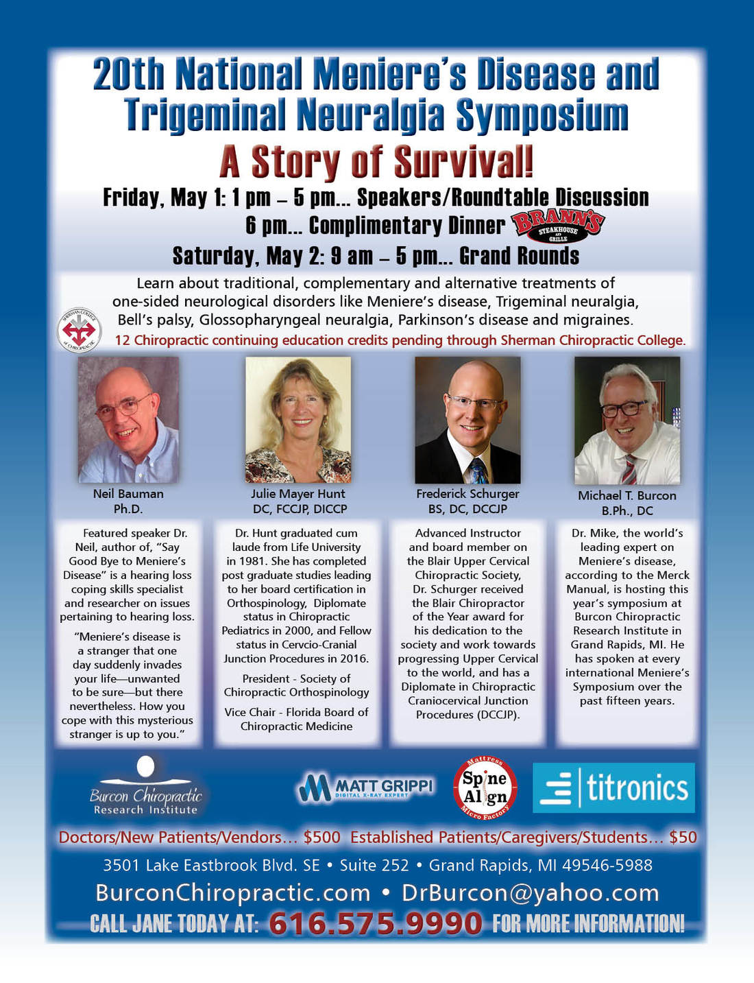 20th National Meniere's Disease Symposium - Upper Cervical Chiropractor ...