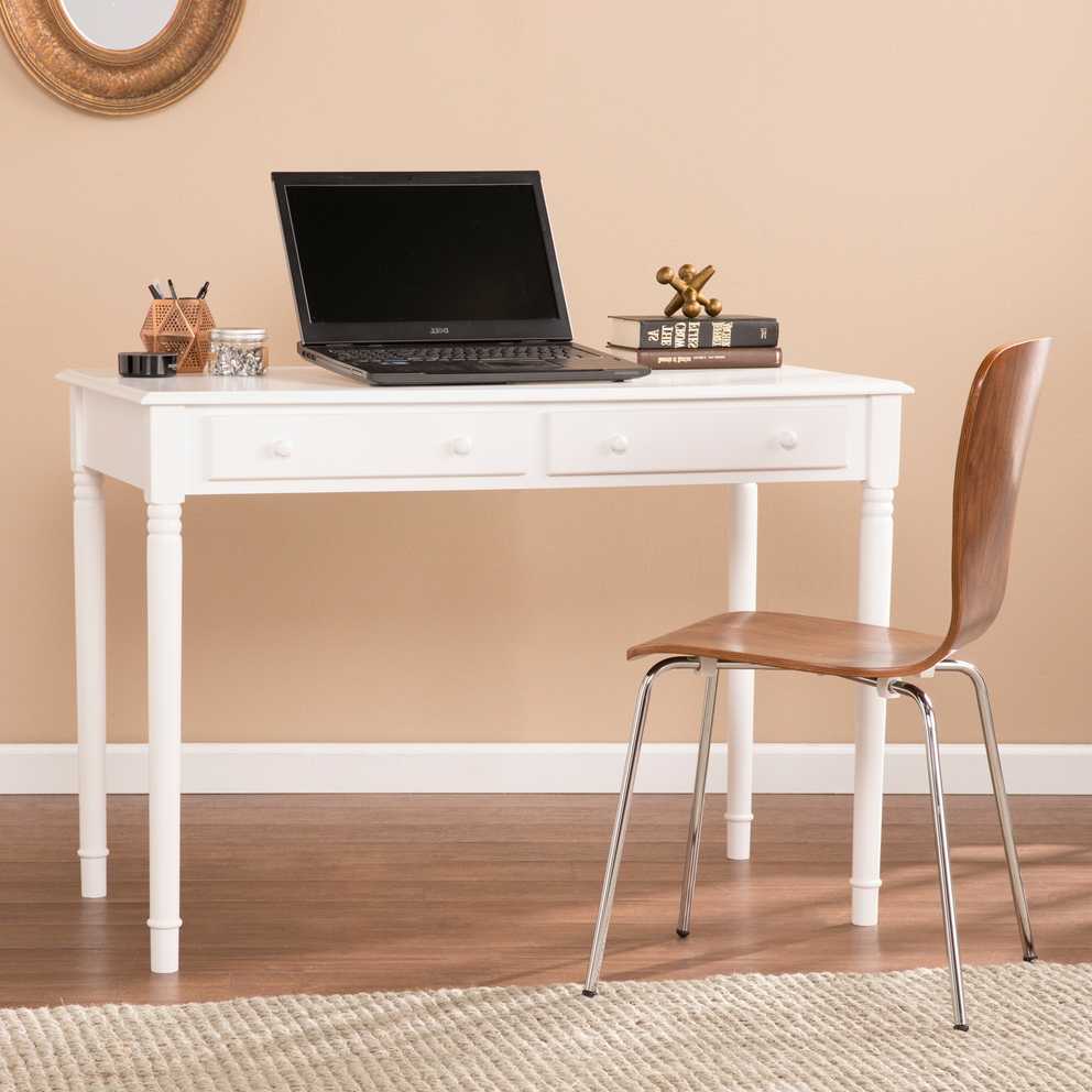 15 Best Collection of Aged White Finish Wood Writing Desks