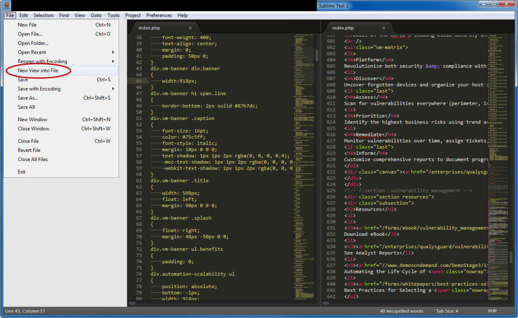 View/Edit a Single File in Two/Multiple Windows with SublimeText - Abdullah Yahya