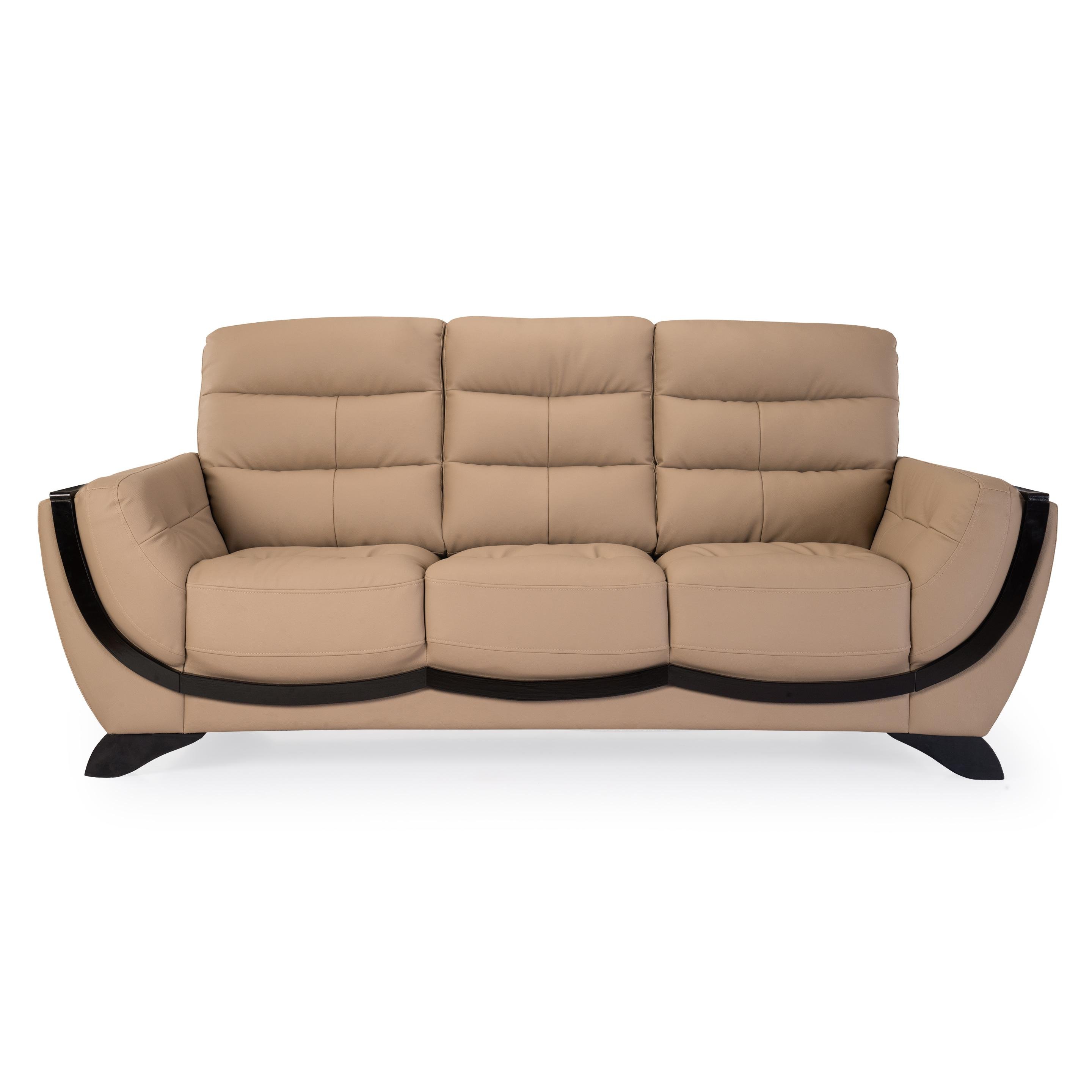 Buy Davos Three Seater Beige Premium Leatherette Sofa Online at Durian